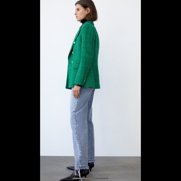 Zara | Jackets & Coats | Zara Textured Doble Breasted Blazer Pink ...